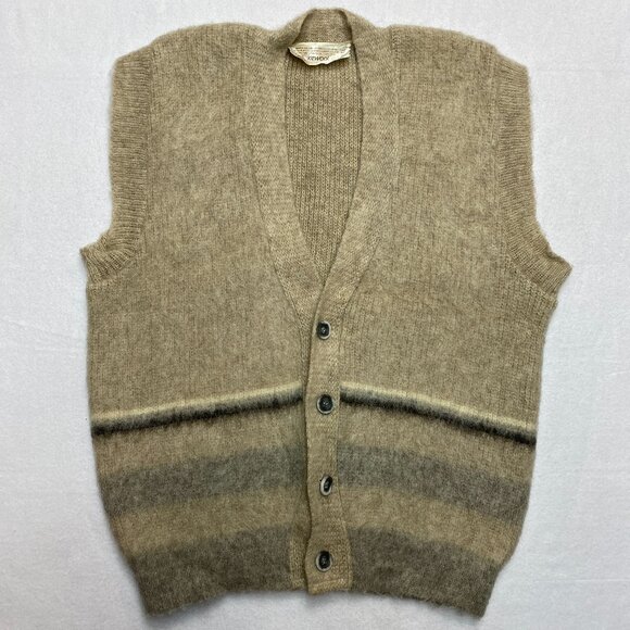 Icewool | Sweaters | Vintage Icewool Cardigan Sweater Vest Mens M Tan ...